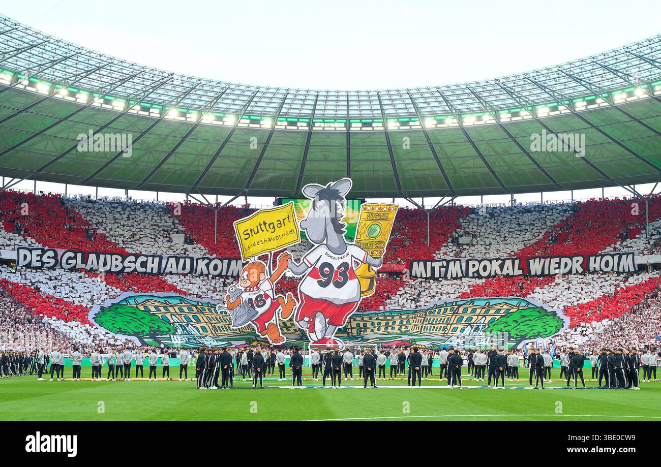 Berlin, Germany. 24th May, 2025. VFB fans in the Olympiastadion during ...