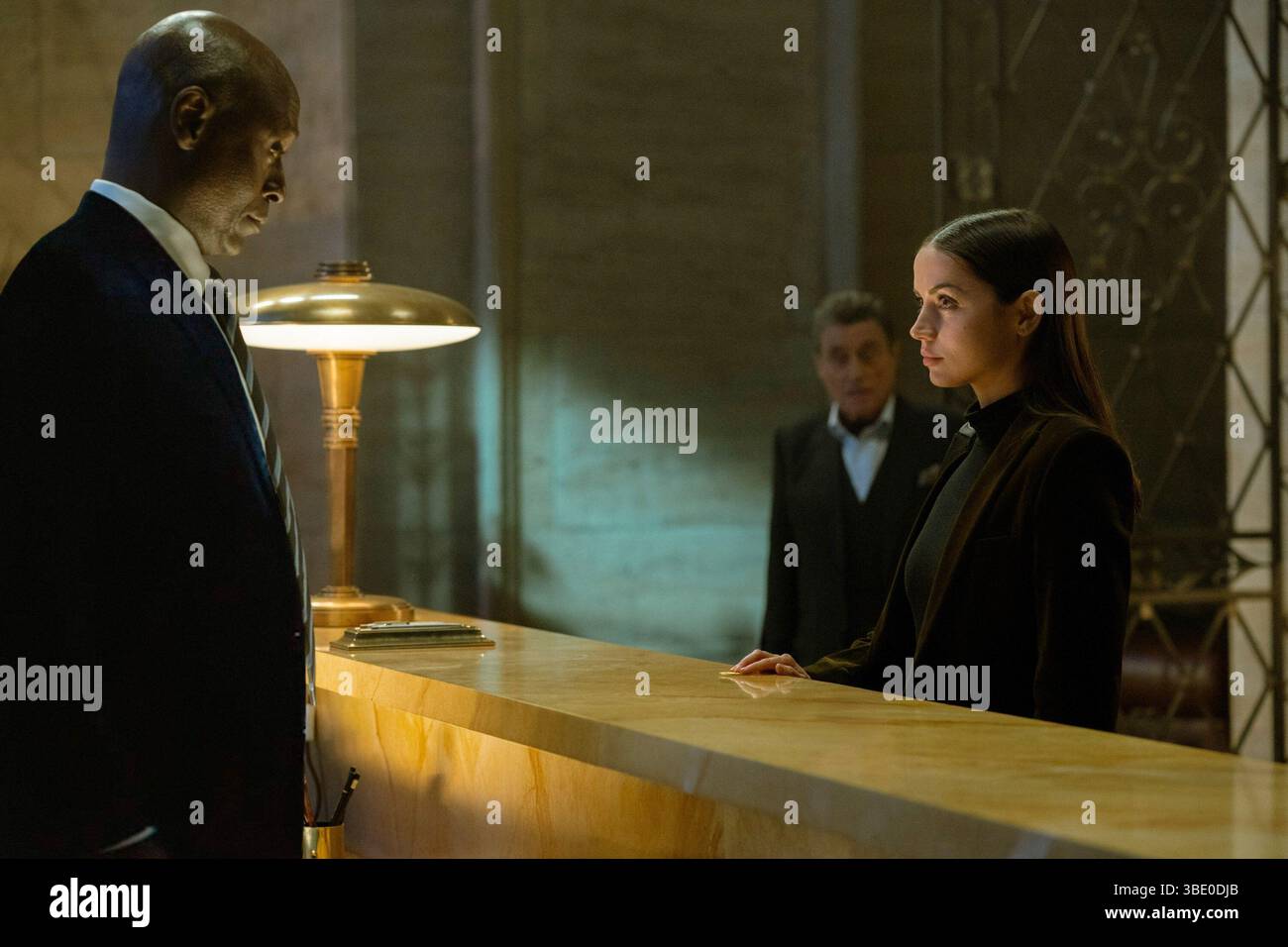 BALLERINA, from left: Lance Reddick, Ian McShane, Ana de Armas, 2025 ...