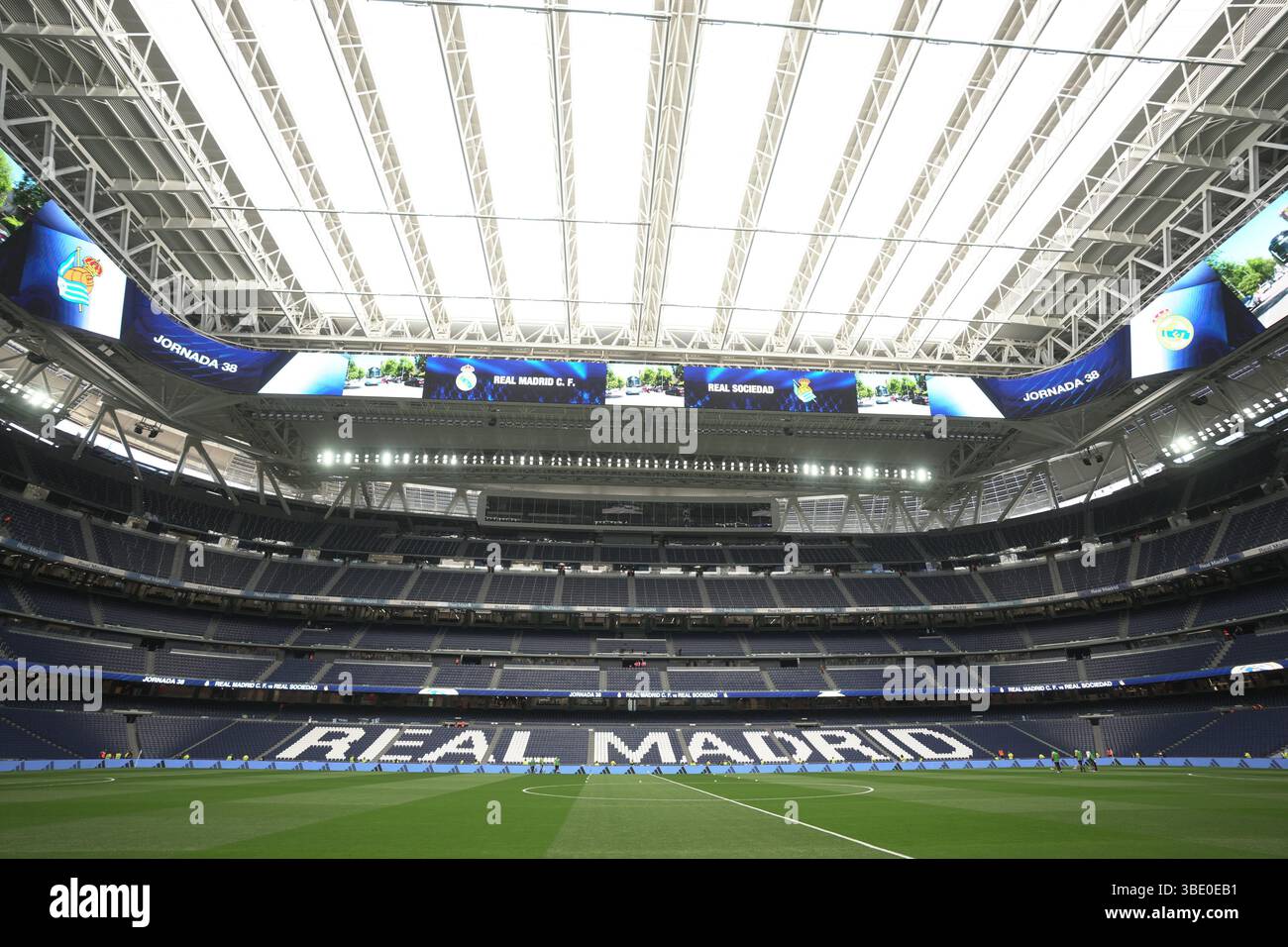 A general view of Estadio Santiago Bernabeu during the Spanish La Liga ...