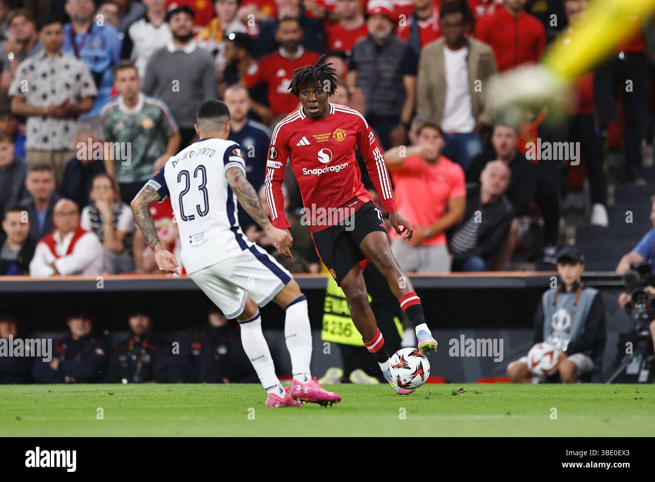 Bilbao, Spain. 21st May, 2025. Patrick Dorgu (ManU) Football/Soccer ...