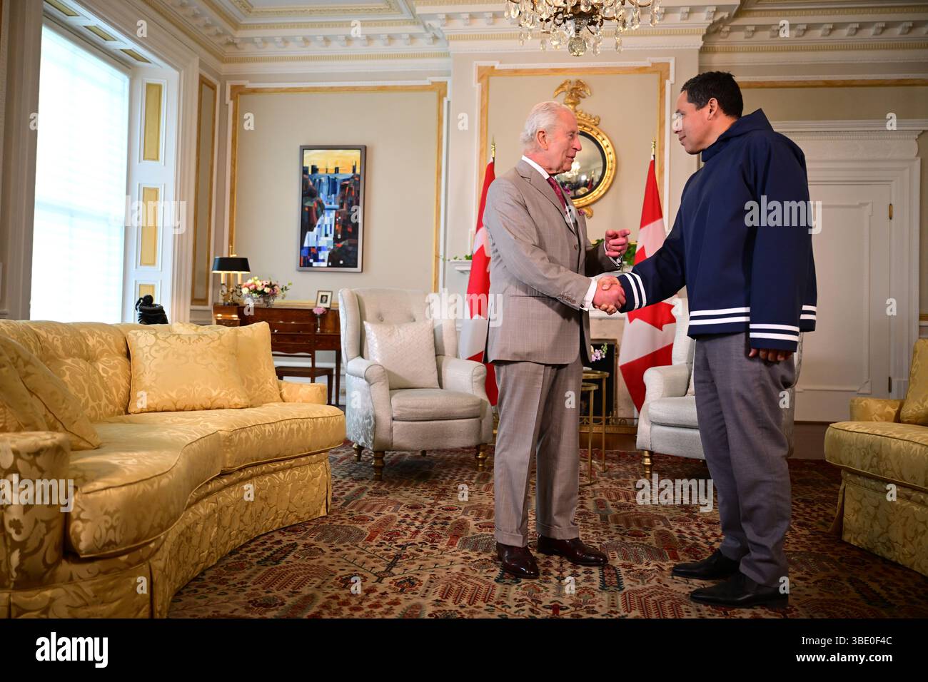 King Charles III holds an audience with ITK President Natan Obed at ...