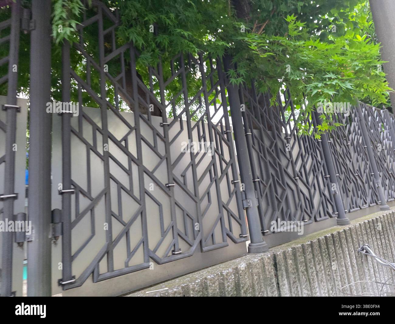 Black Fence Side View Stock Photo - Alamy