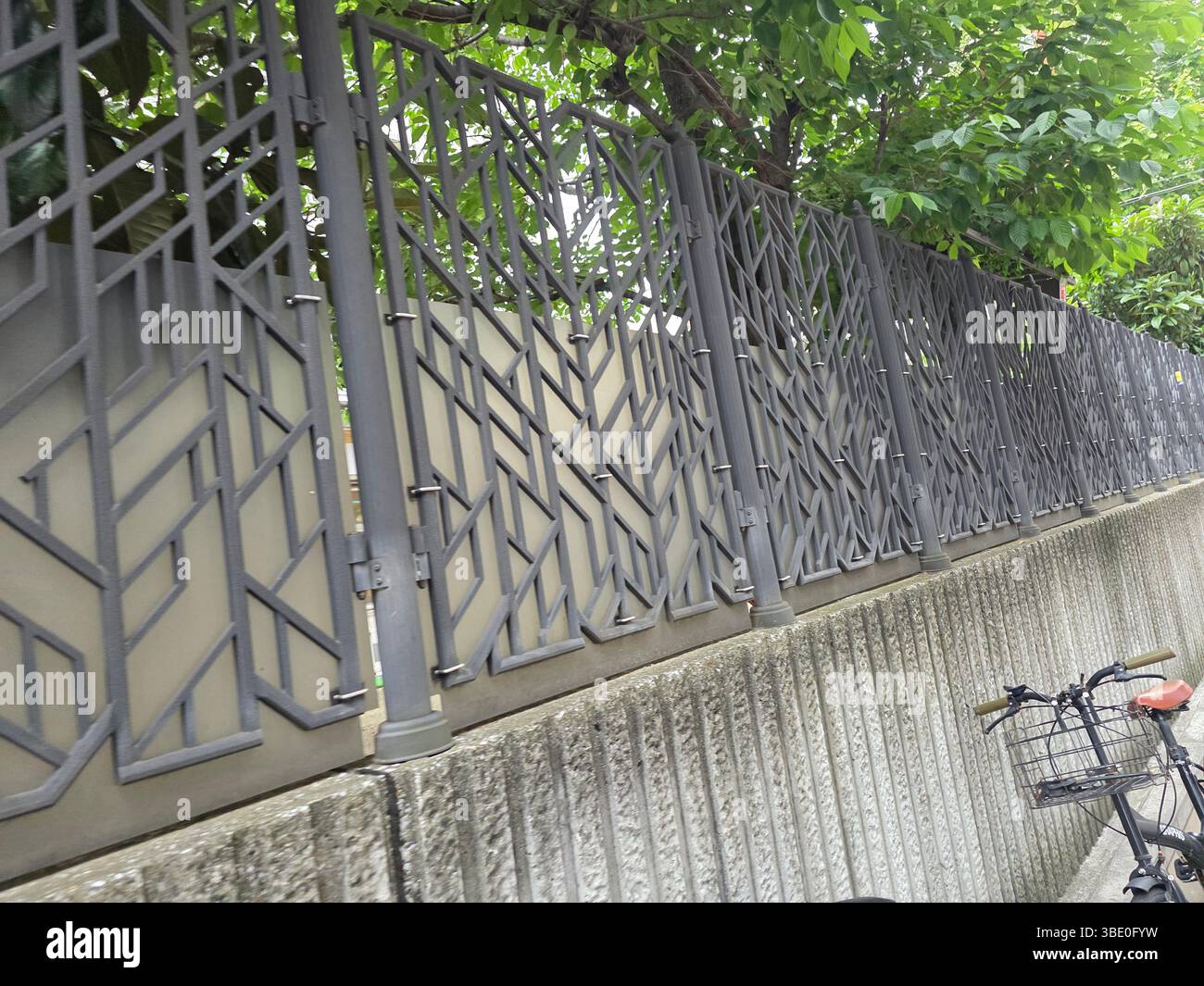 Black Fence Side View Stock Photo - Alamy