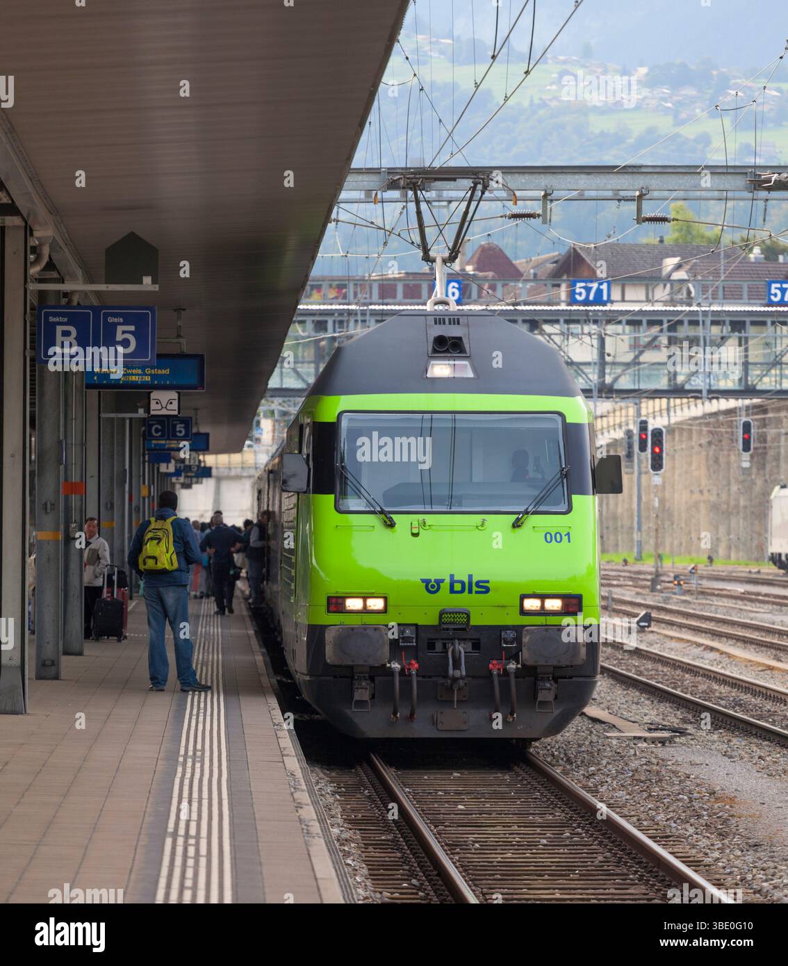 BLS class 465 electric locomotive hauling the golden pass express train ...