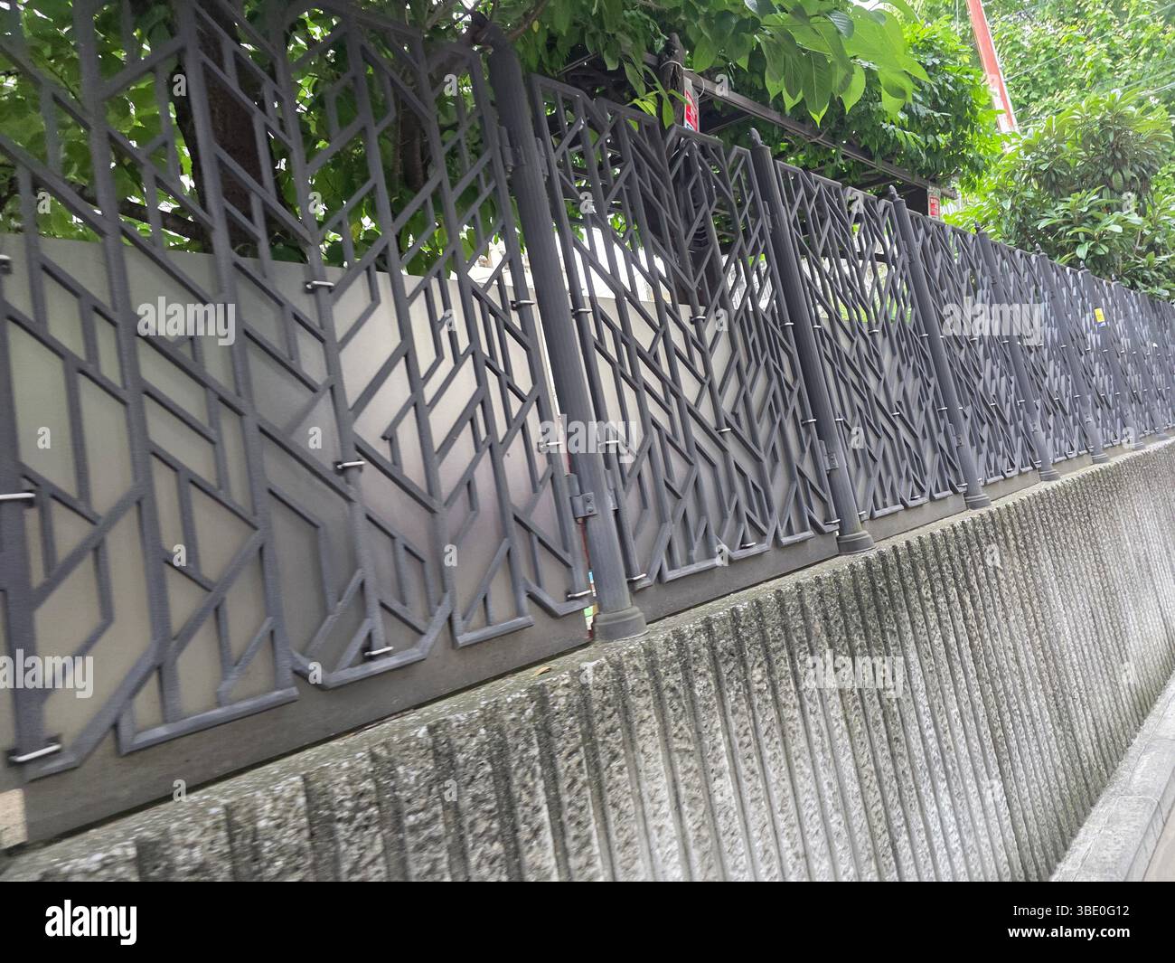 Black Fence Side View Stock Photo - Alamy