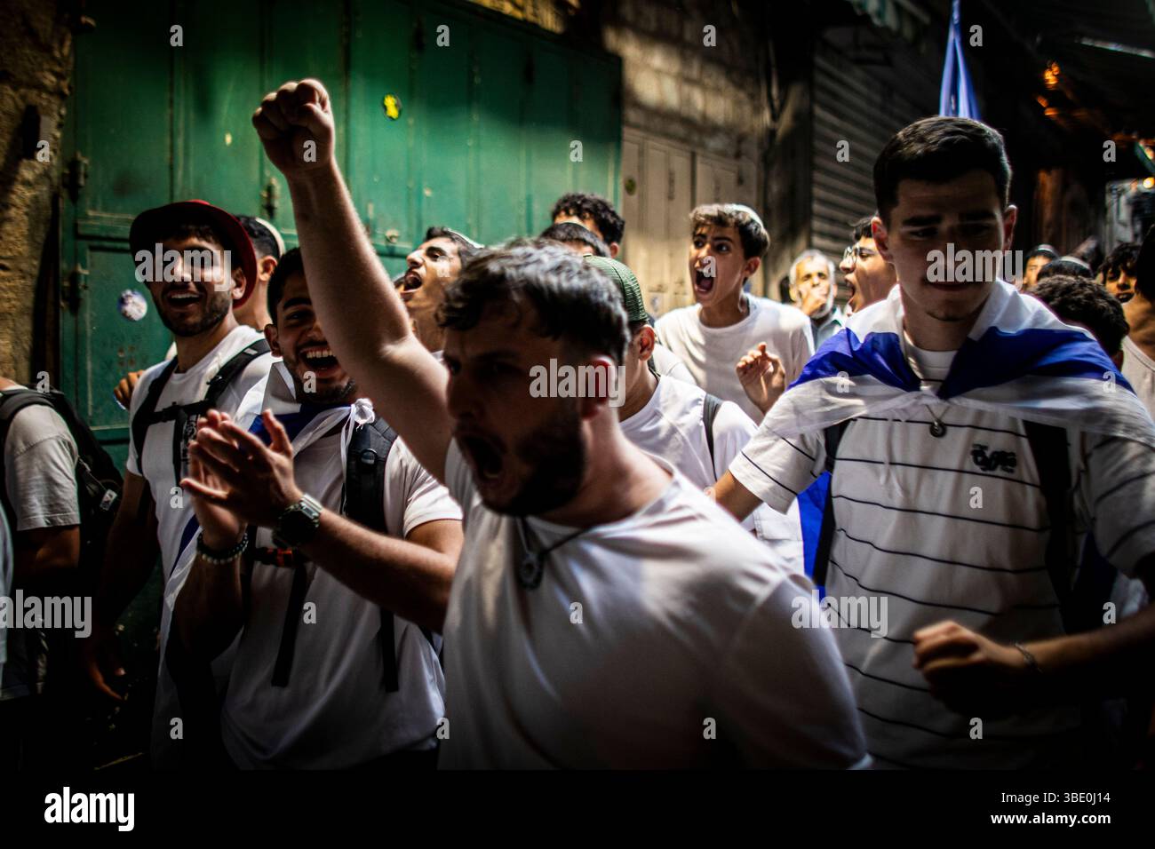 Jerusalem, Israel. 26 May, 2025. An Israeli right wing youth waves his ...