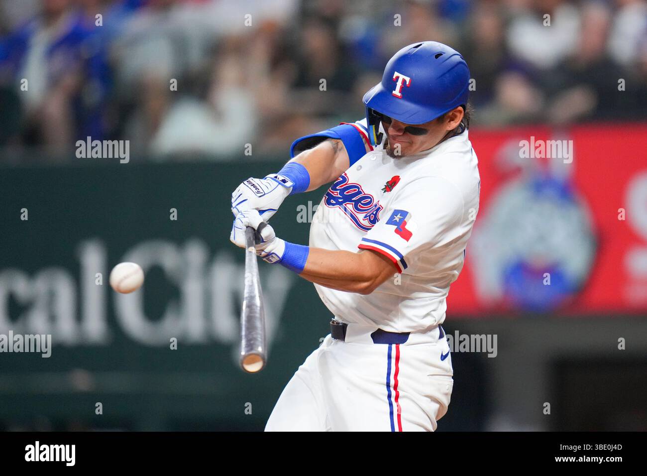 Texas Rangers' Alejandro Osuna connects for his second major league hit ...