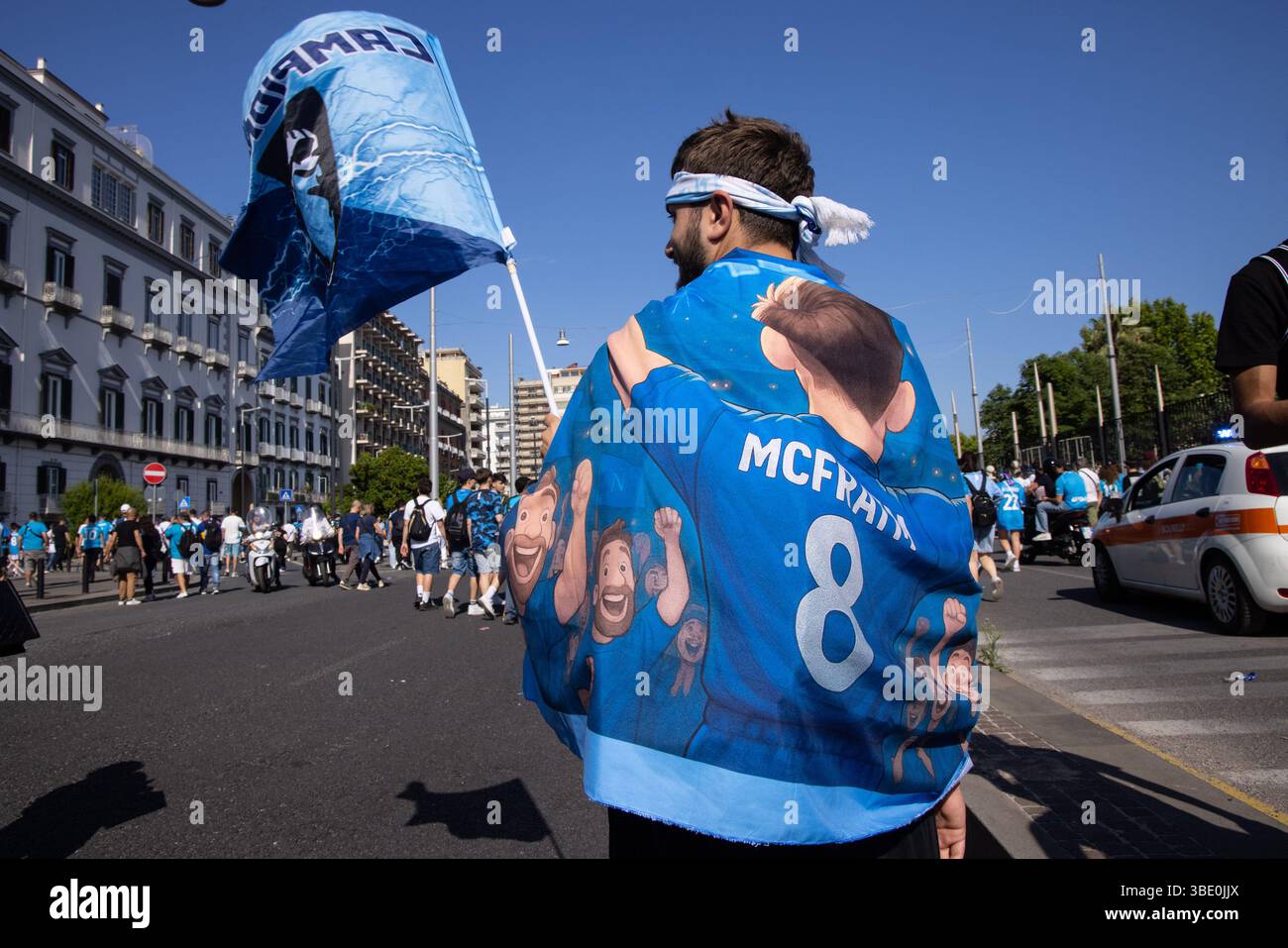 Naples, Italy. 26th May, 2025. SSC Napoli supporters are seen after the ...