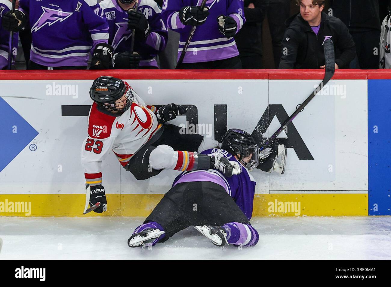 May 26th, 2025: Minnesota Frost forward Katy Knoll (6) and Ottawa ...