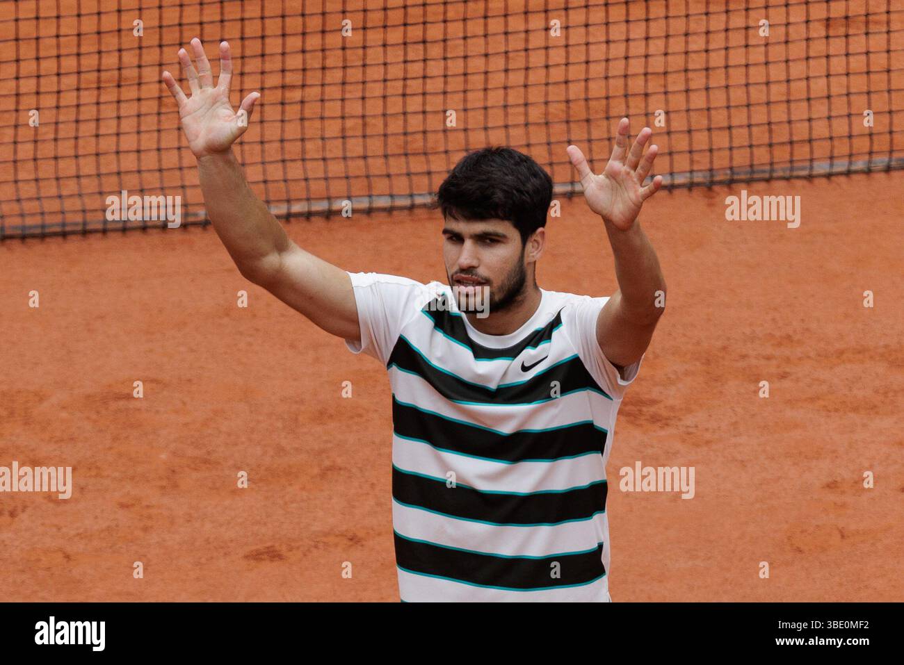 Carlos Alcaraz of Spain during the Roland-Garros 2025, French Open, Grand Slam tennis tournament ...