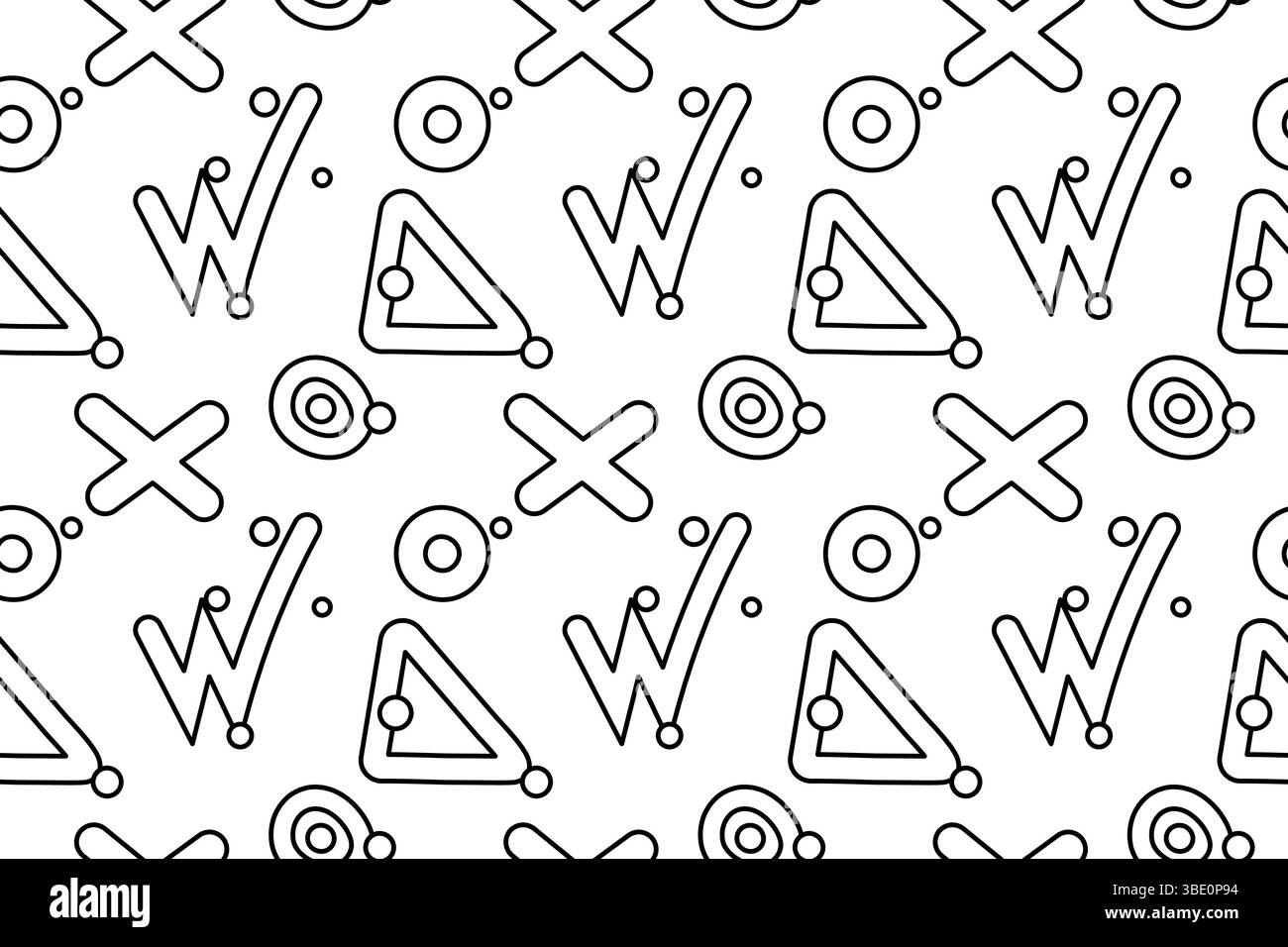 Seamless pattern, coloring page with abstract doodles geometric shapes ...