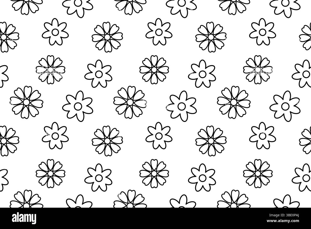Floral seamless pattern. Coloring page with flowers in various shapes ...