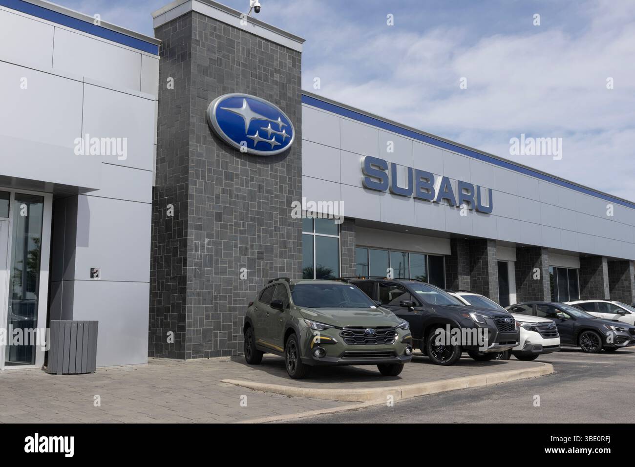 Lafayette - May 24, 2025: Subaru car and SUV dealership. Subaru offers ...