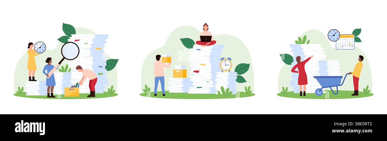 Poor organization of paperwork, bureaucracy set. Tiny people work with ...