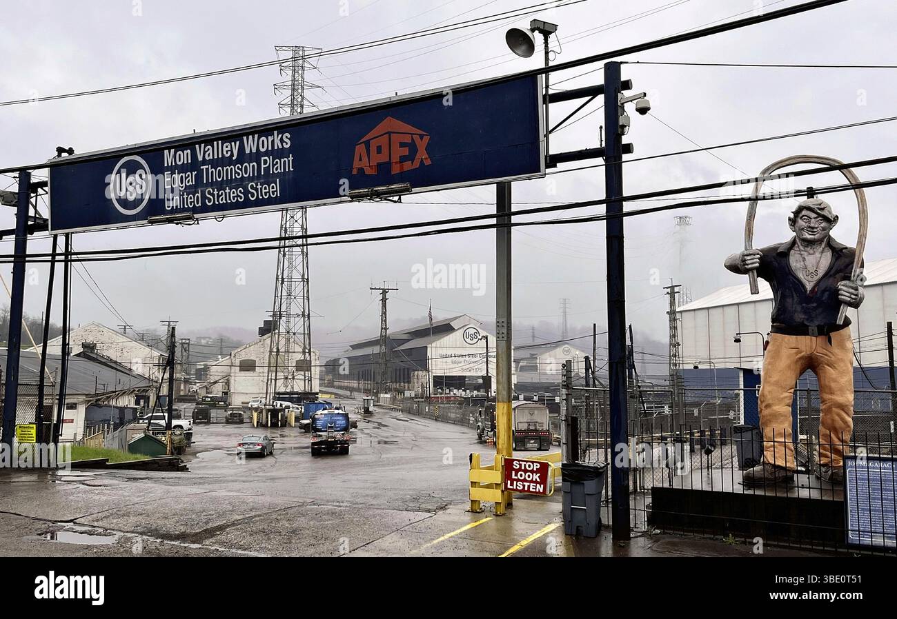 A photo shows United States Steel Corporation (U.S. Steel) plant in ...