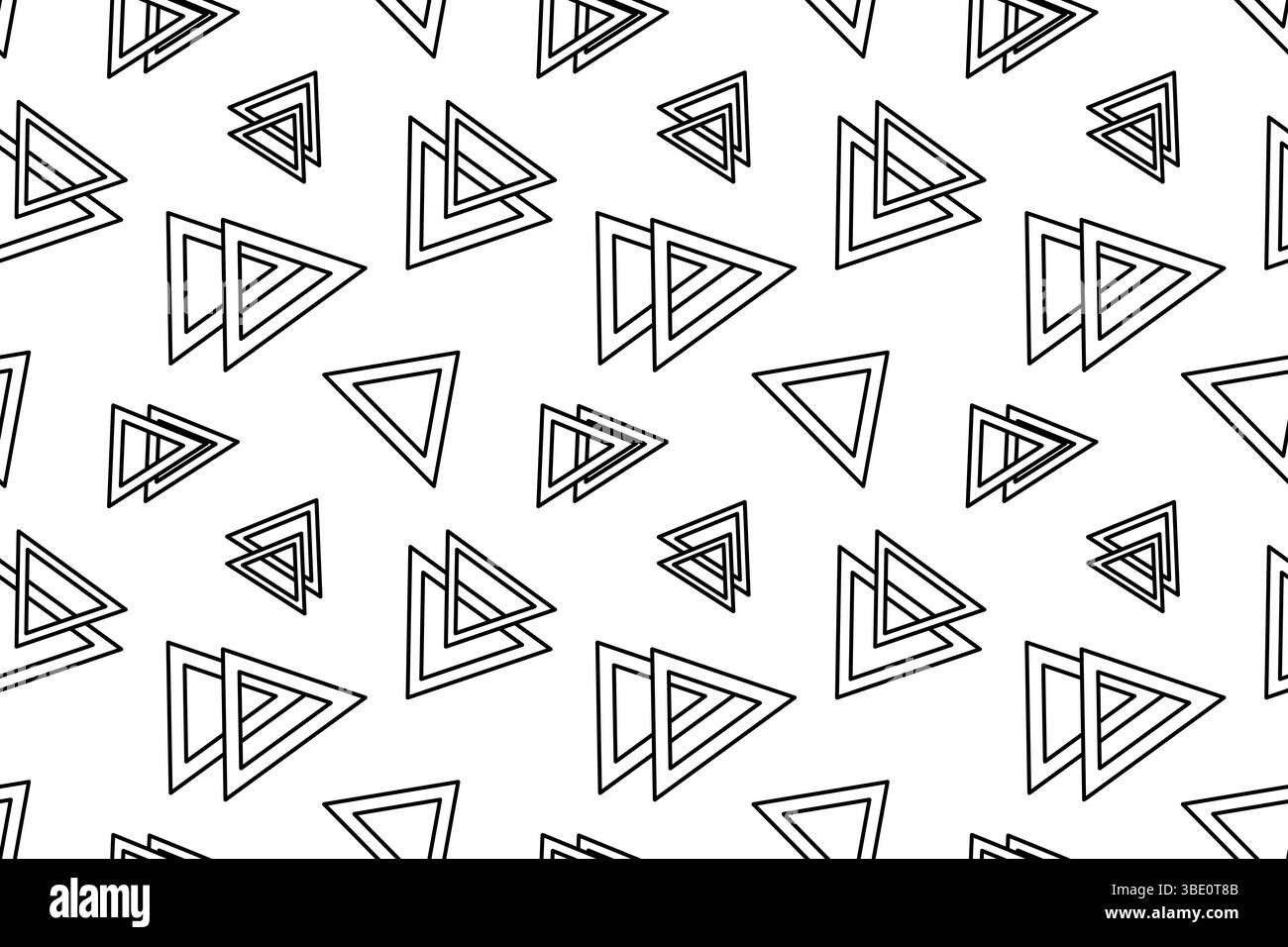 Seamless geometric pattern. Coloring page with hollow triangles in ...