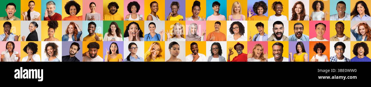 Collage of diverse portraits celebrating diverse expressions and joy ...