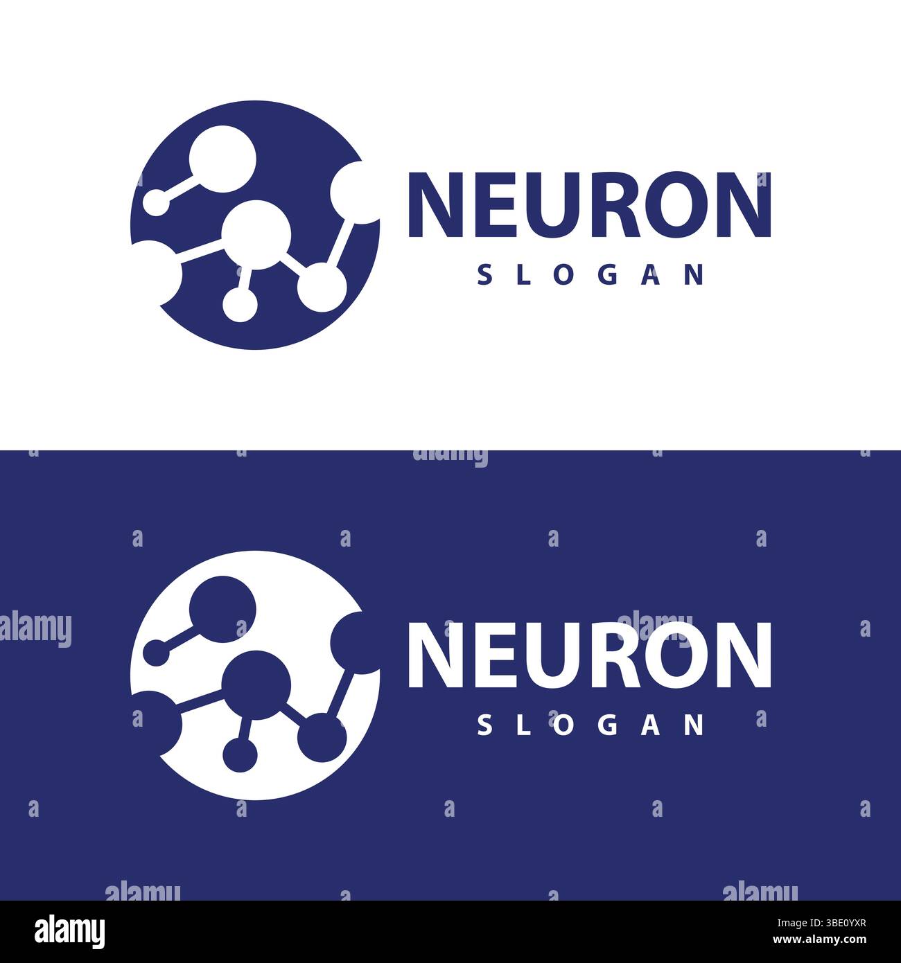 Neuron logo simple design network cel technology particles template ...
