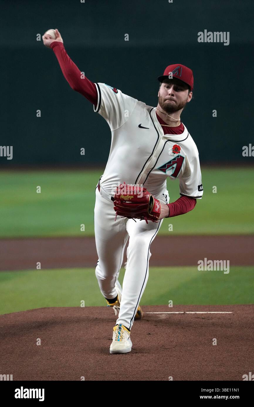 Arizona Diamondbacks pitcher Ryne Nelson (19) in the first inning ...