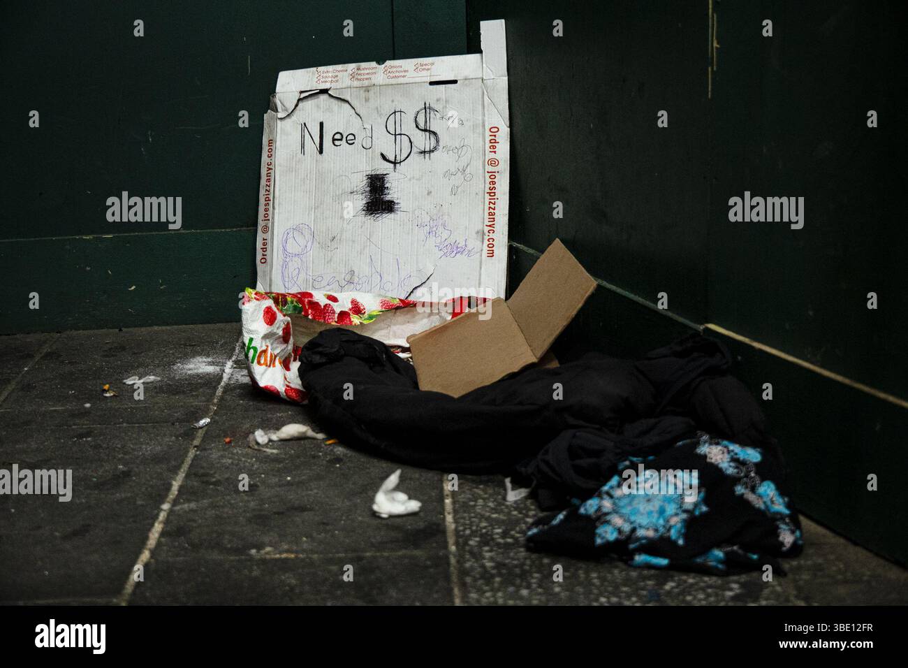 New York, New York, USA. 26th May, 2025. A homeless person's belongings ...