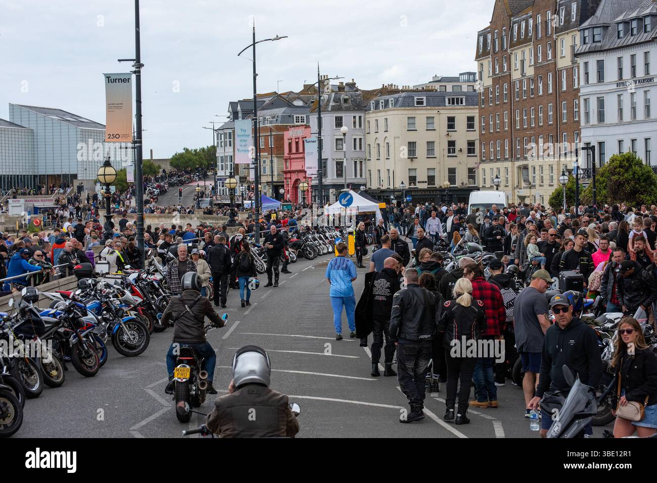 Margate, UK. 26th May, 2025. The bikers ride between the parked ...