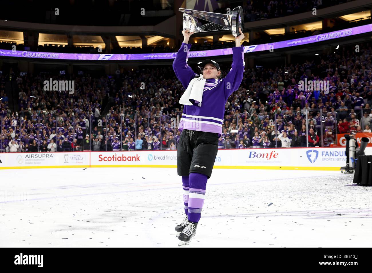 Minnesota Frost defenseman Lee Stecklein celebrates with the Walter Cup ...