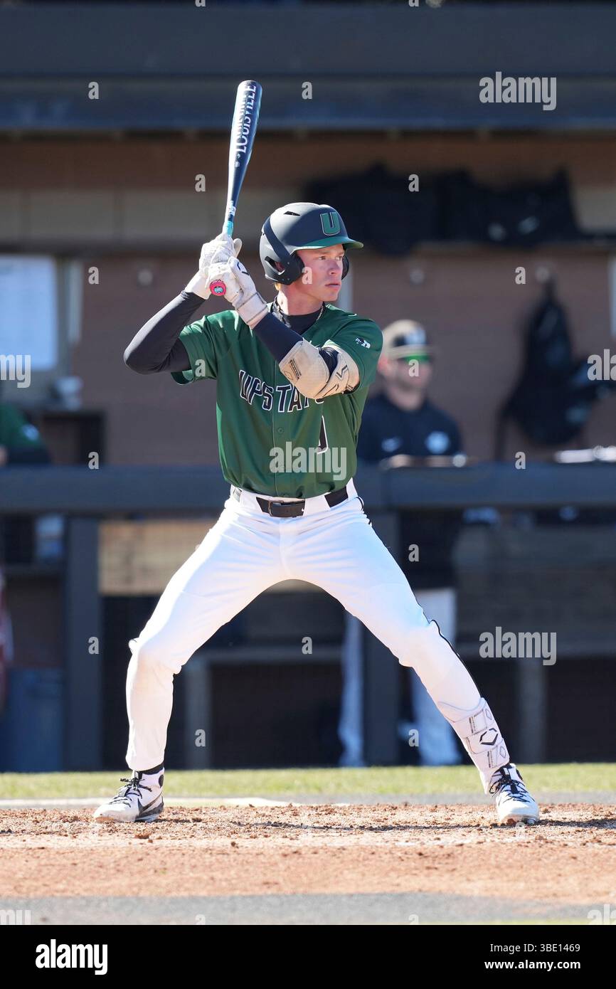 Scott Newman (0) of the USC Upstate Spartans at bat in a game against ...