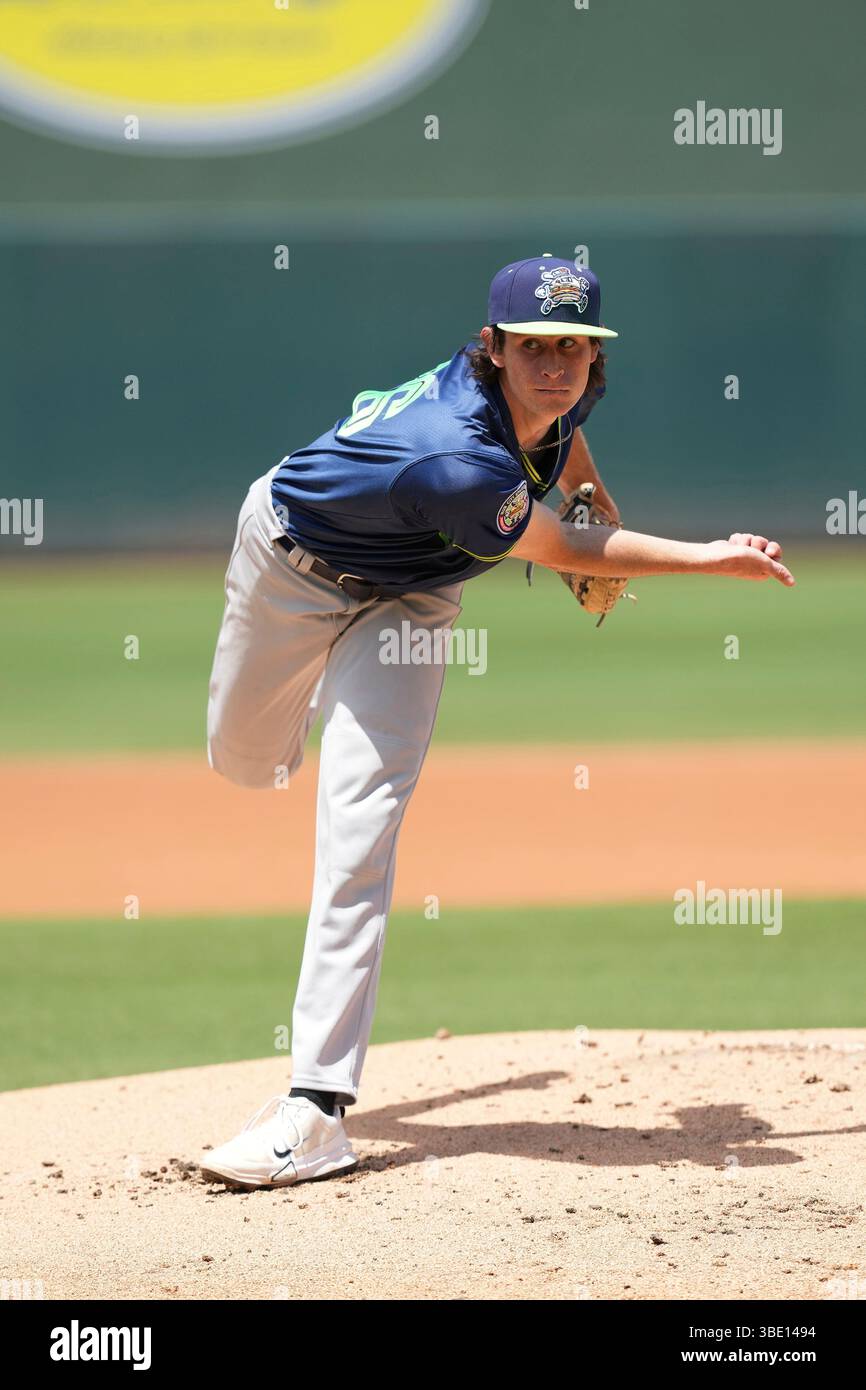 Starting pitcher Aidan Curry (36) of the Hub City Spartanburgers ...