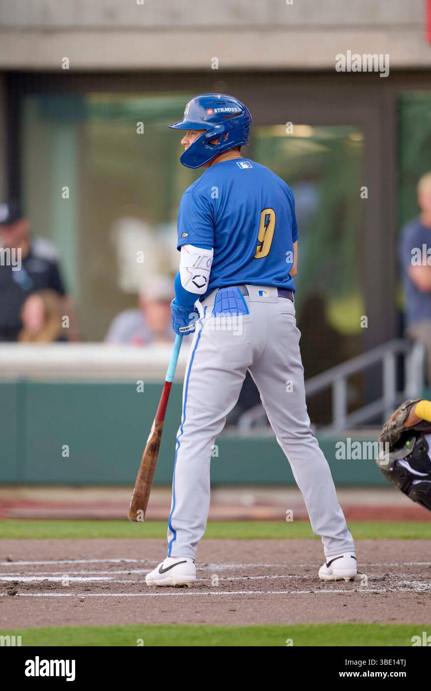 Omaha Storm Chasers second baseman Diego Castillo (9) at bat against ...