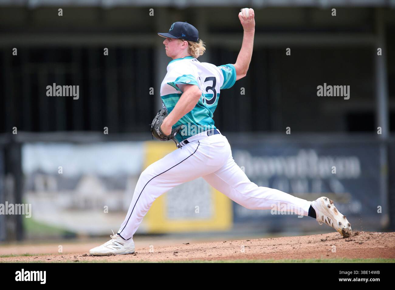 Asheville Tourists starting pitcher Bryce Mayer (33) delivers a pitch during a game against the ...