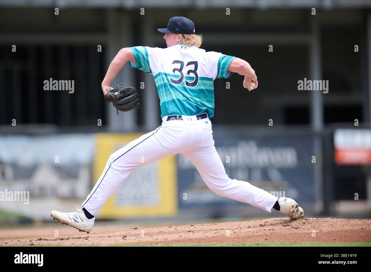 Asheville Tourists starting pitcher Bryce Mayer (33) delivers a pitch during a game against the ...