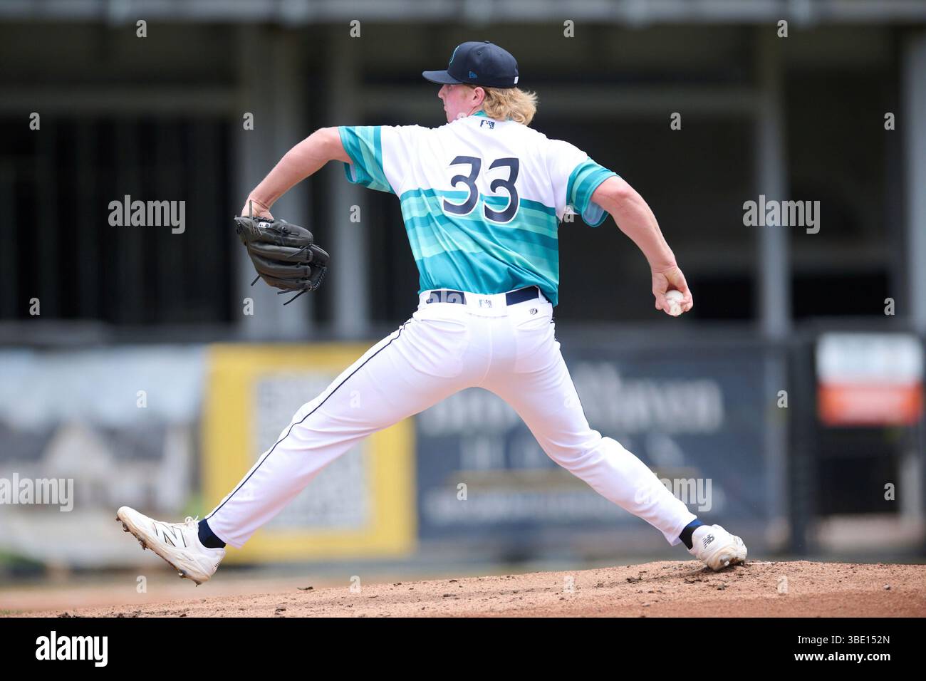 Asheville Tourists starting pitcher Bryce Mayer (33) delivers a pitch during a game against the ...