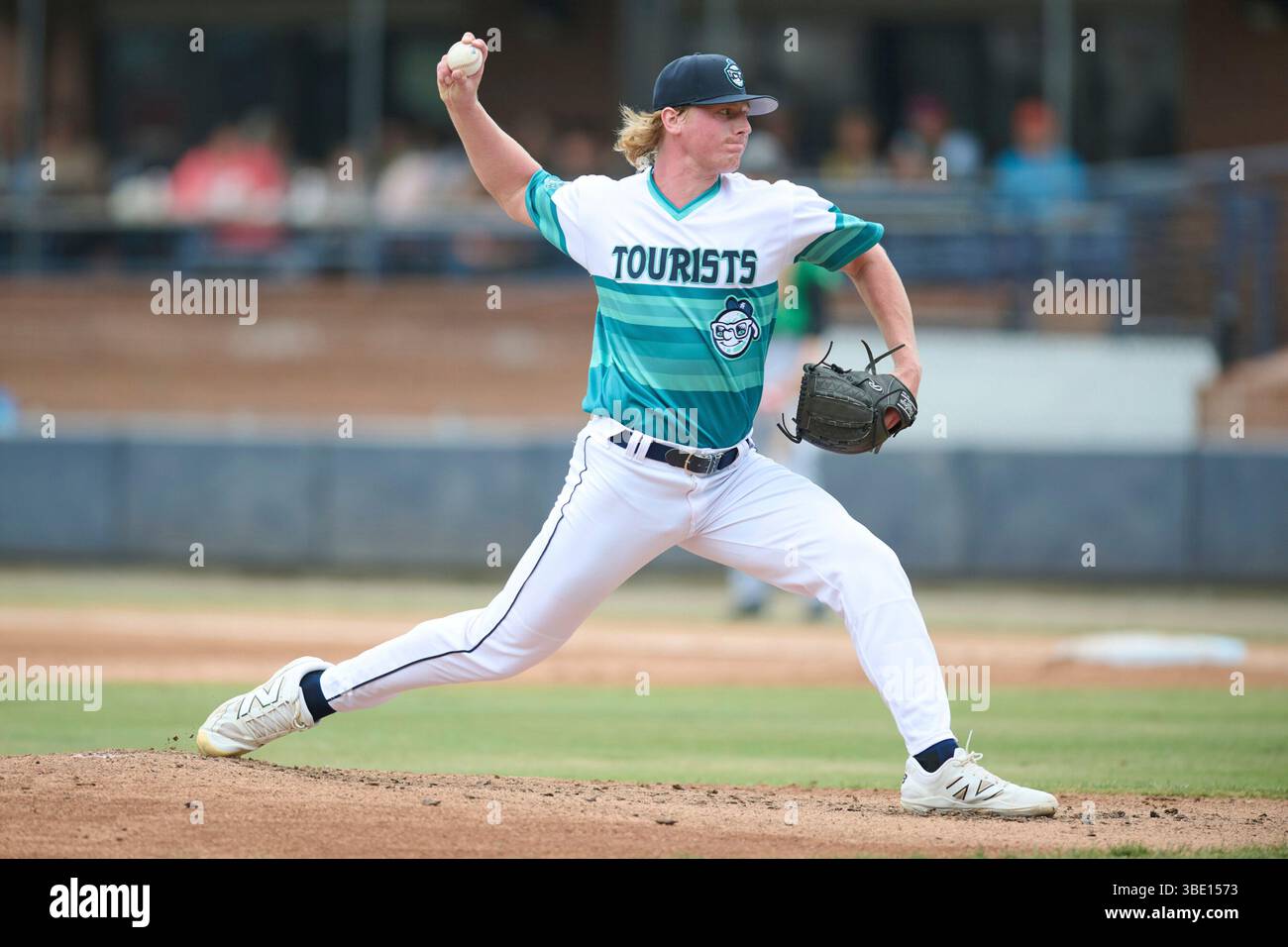 Asheville Tourists starting pitcher Bryce Mayer (33) delivers a pitch during a game against the ...