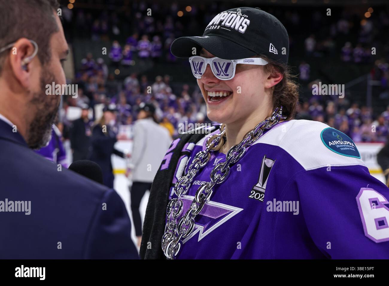 May 26th, 2025: Minnesota Frost forward Katy Knoll (6) interviews with ...