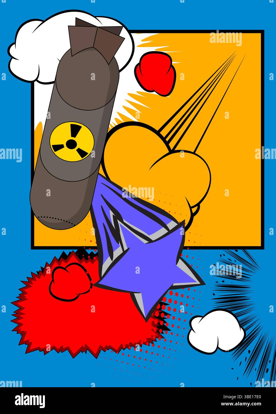 Cartoon Missile bomb, comic book Nuclear. Retro vector comics pop art design Stock Vector Image ...