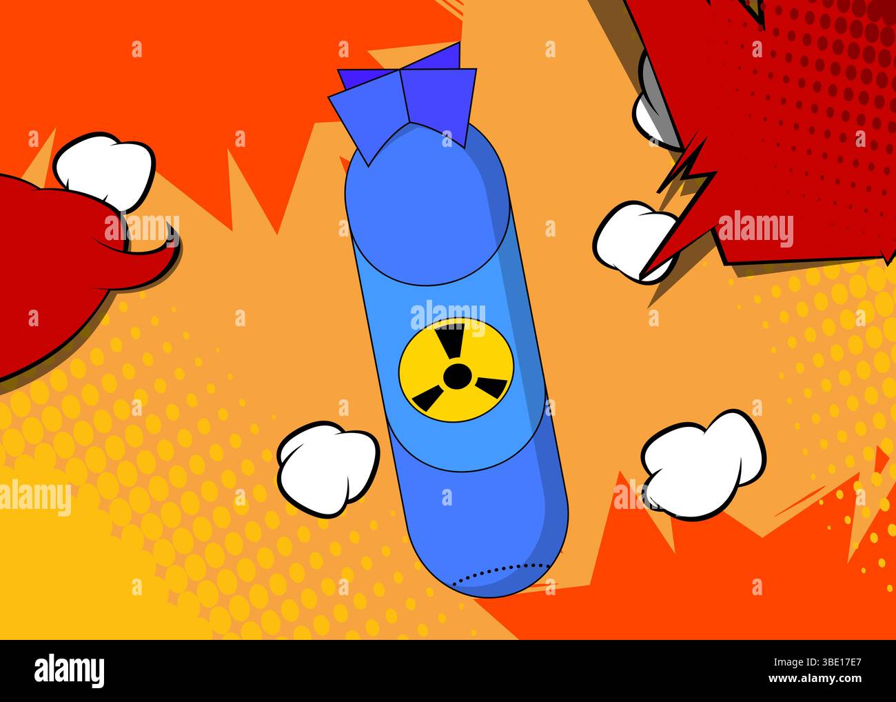Cartoon Missile bomb, comic book Nuclear. Retro vector comics pop art ...