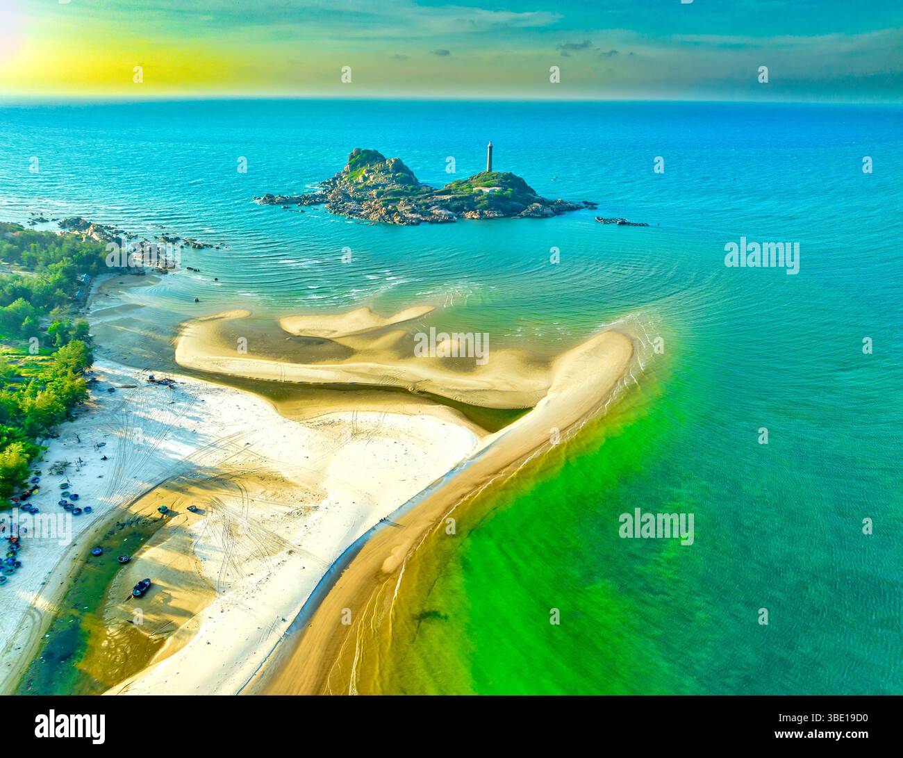 Aerial view of sea Mui Ne, Vietnam see the whole bay of Ke Ga from ...