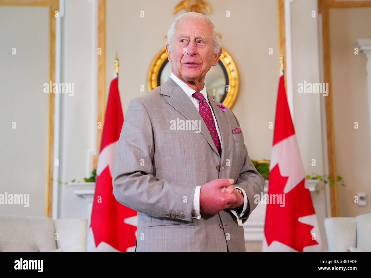 Ottawa, Canada. 26th May, 2025. King Charles waits for a meeting at ...
