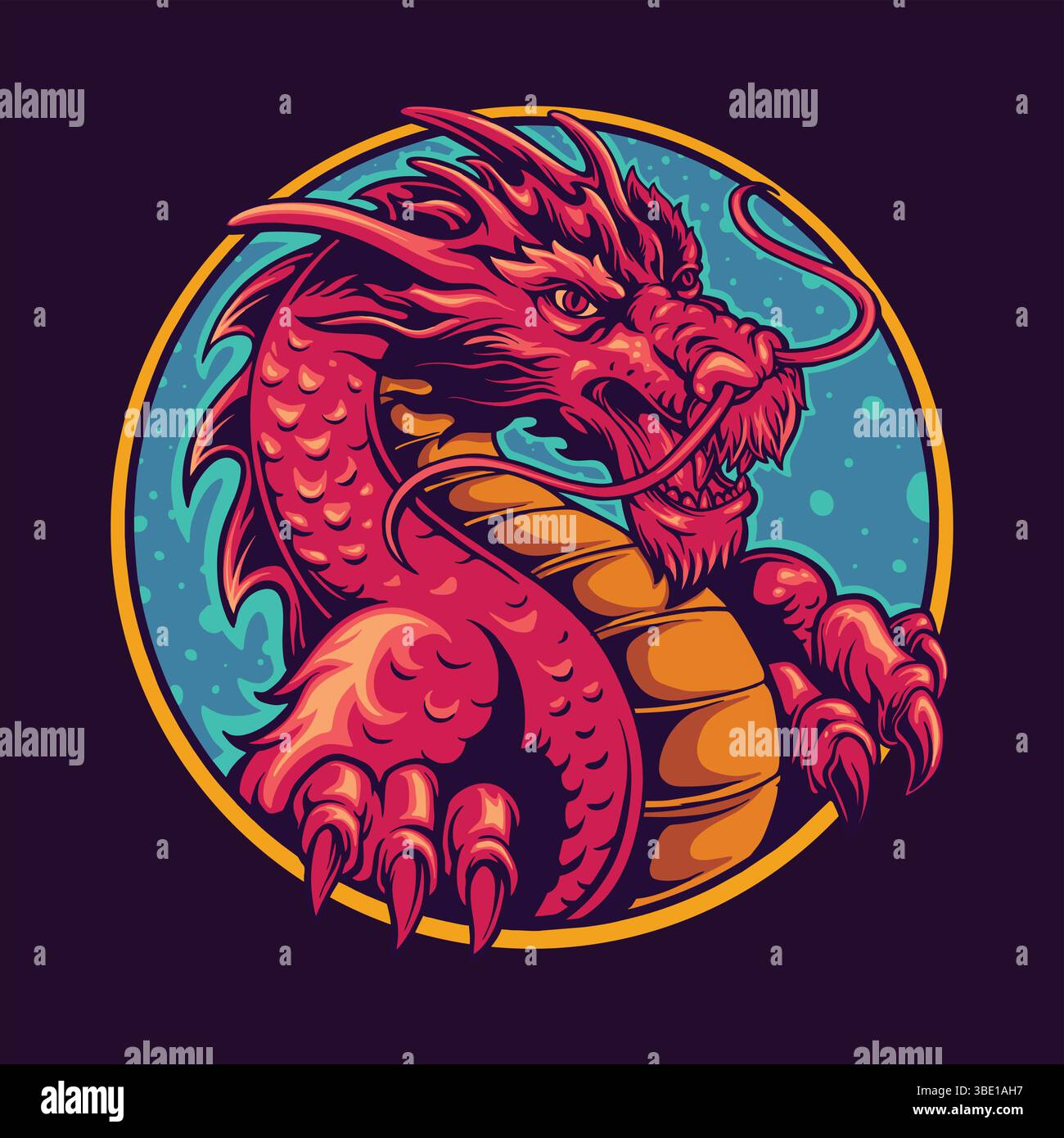 Mythical dragon frame clipart hi-res stock photography and images - Alamy