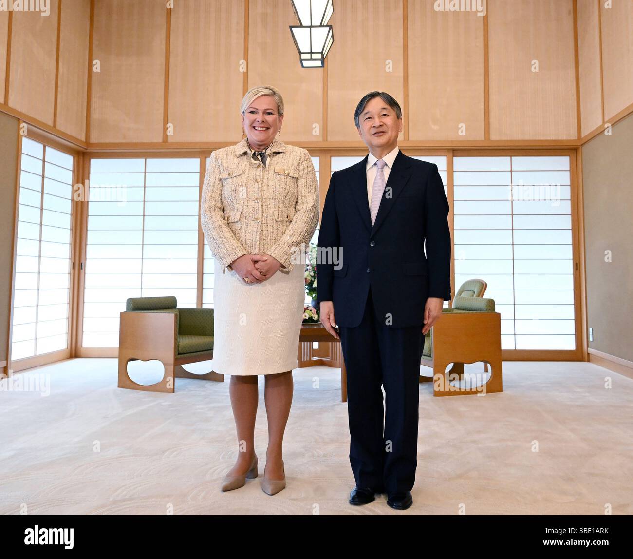 Japanese Emperor Naruhito and president of Iceland Halla Tómasdóttir ...