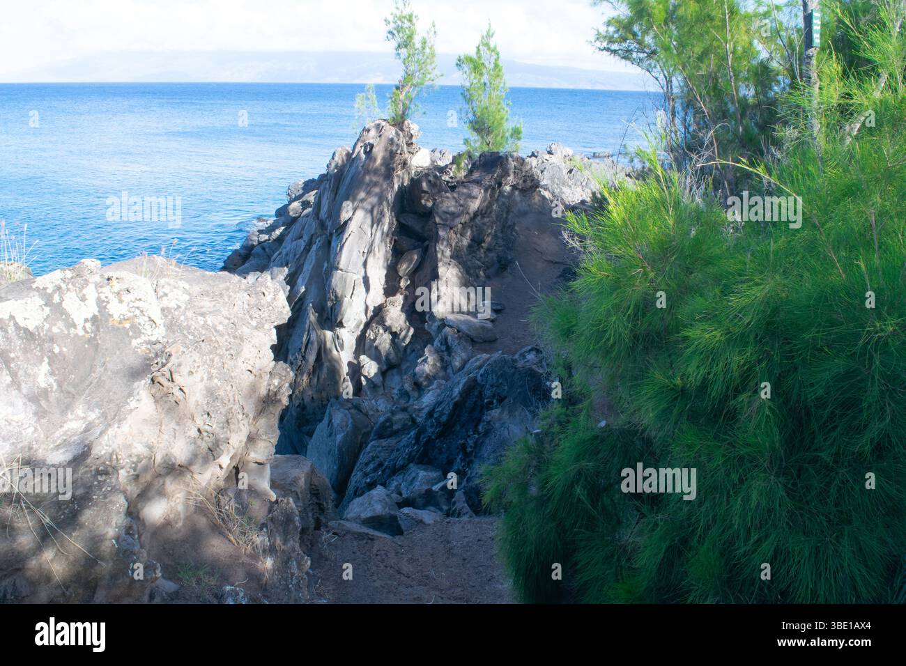 Lava Cliff Path on Maui Stock Photo - Alamy