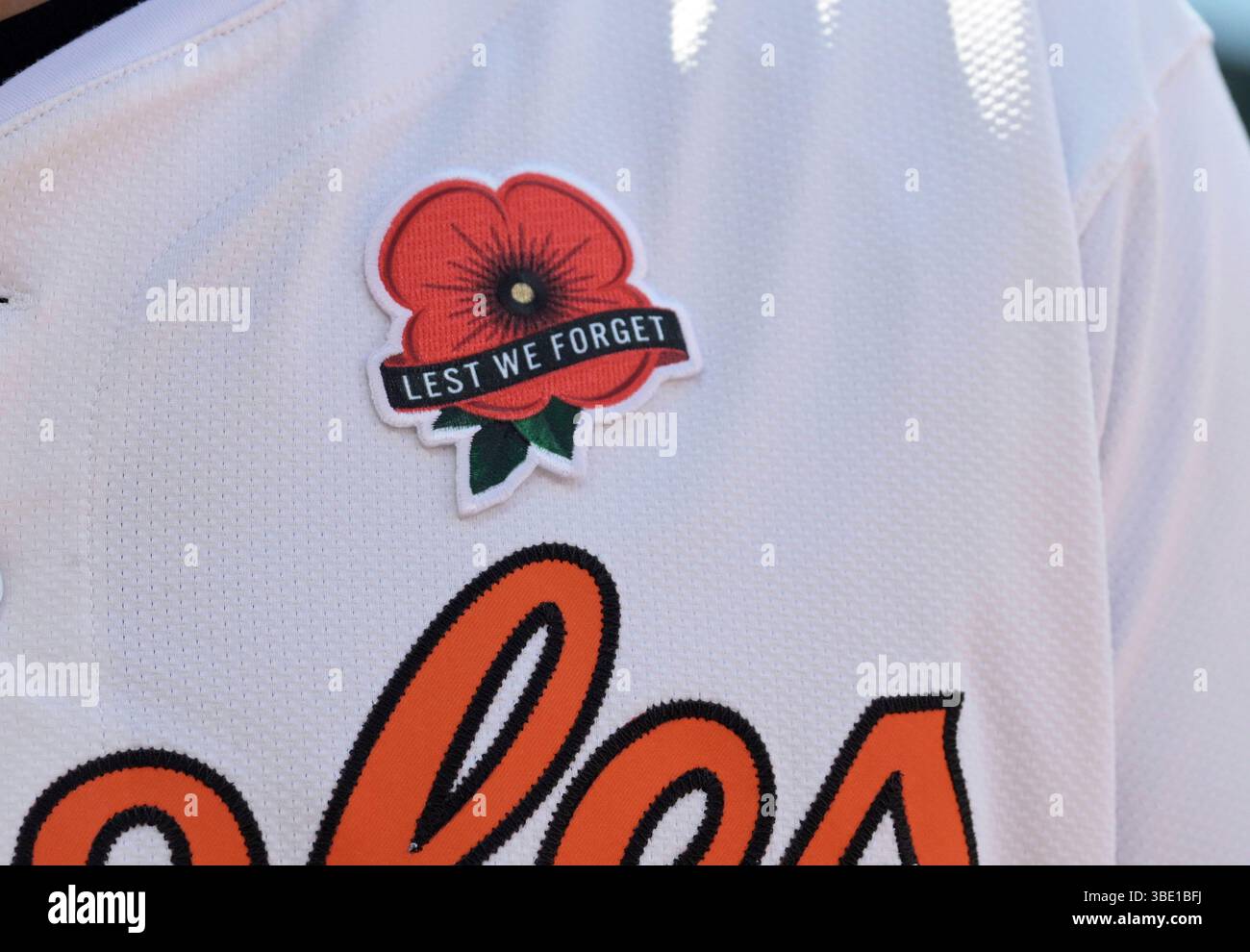 BALTIMORE, MD - MAY 26: A patch is worn by Baltimore Orioles first base ...