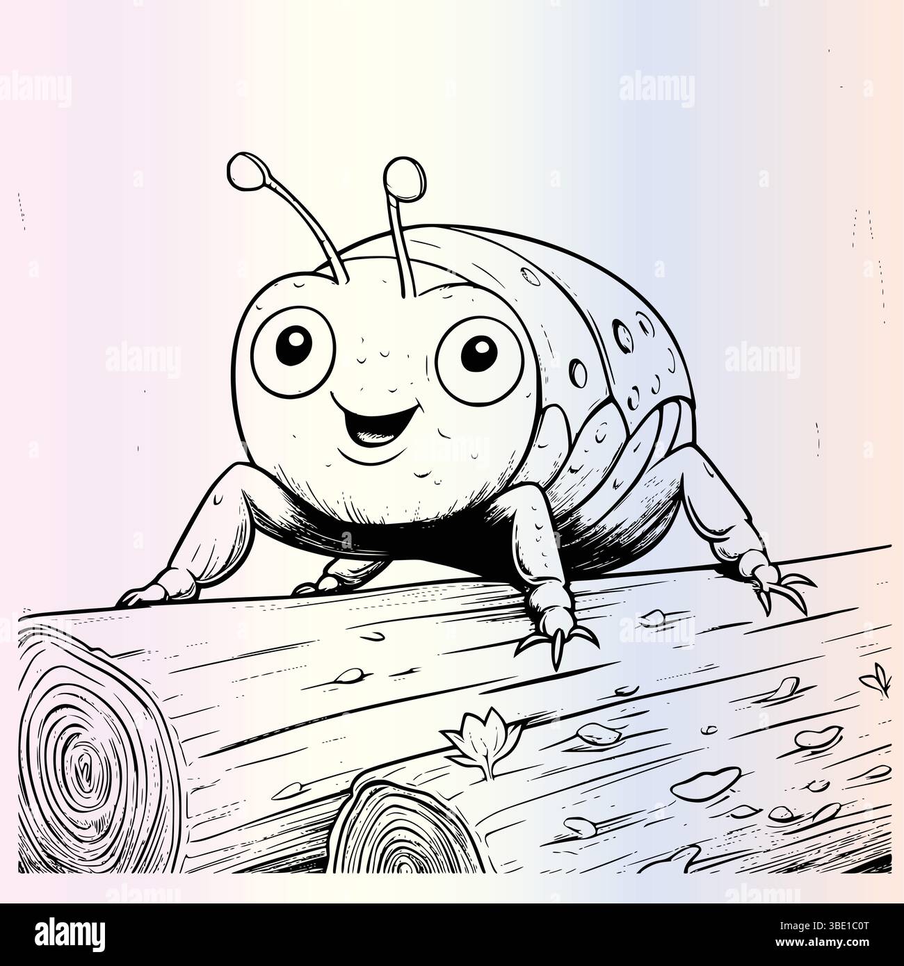 Woodworm Coloring Page For Kids Stock Vector Image & Art - Alamy