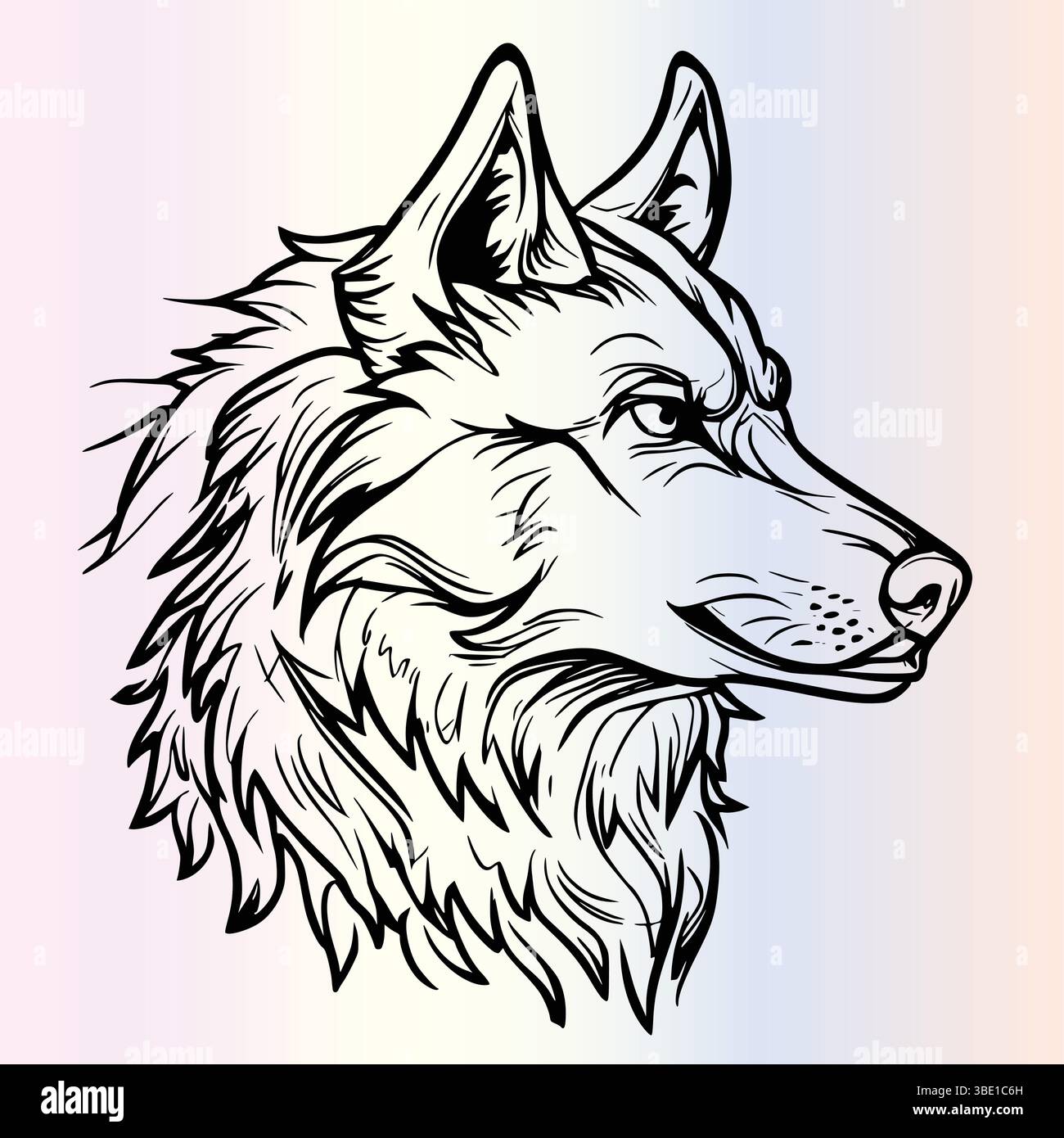 Wolf pack coloring page Stock Vector Images - Alamy