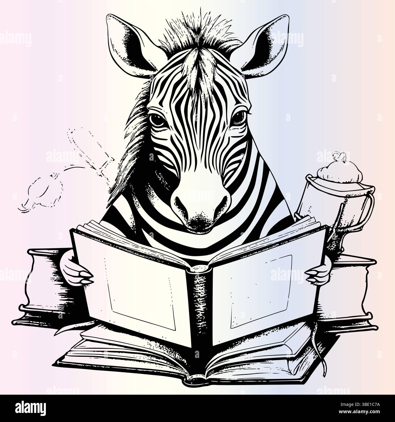 Zebra knowledge coloring page hi-res stock photography and images - Alamy