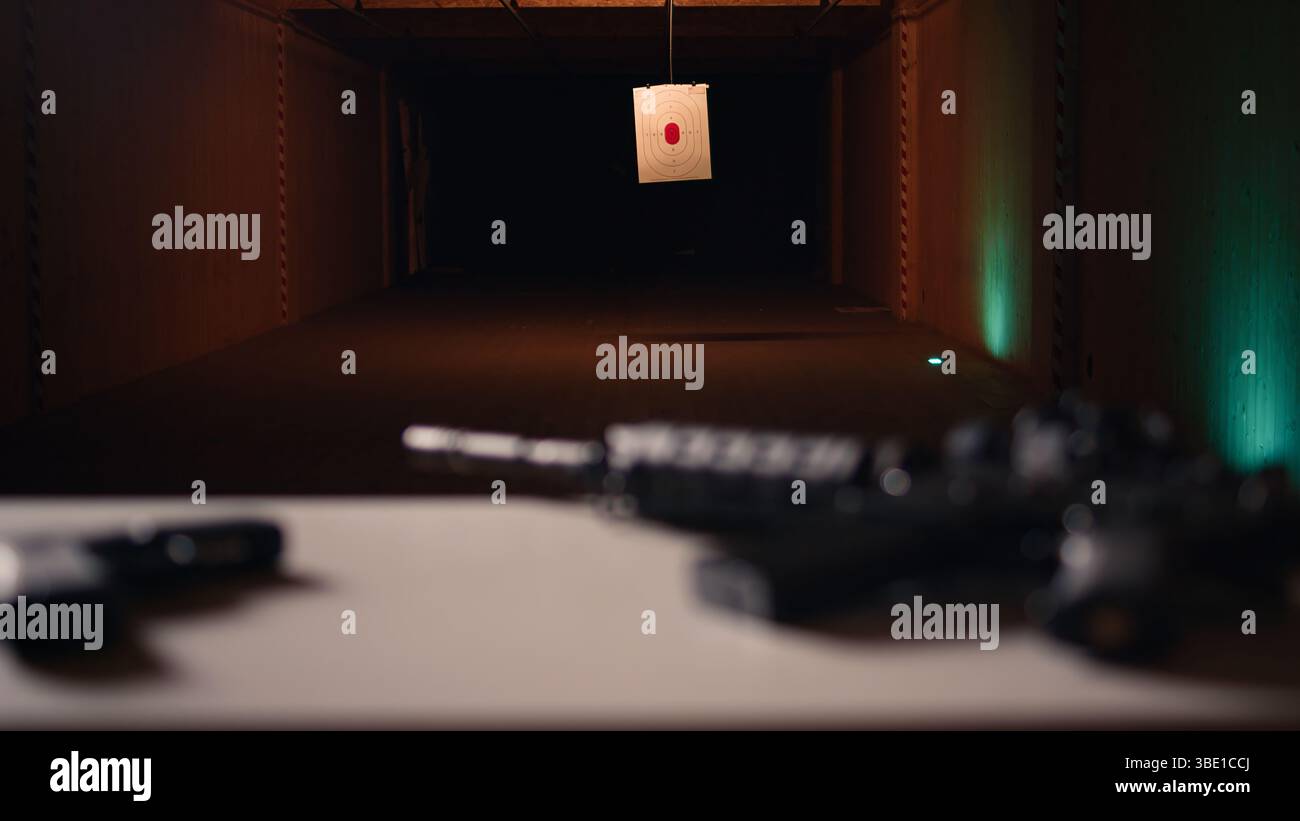 Practice weapons in military training outpost to be used by soldiers ...