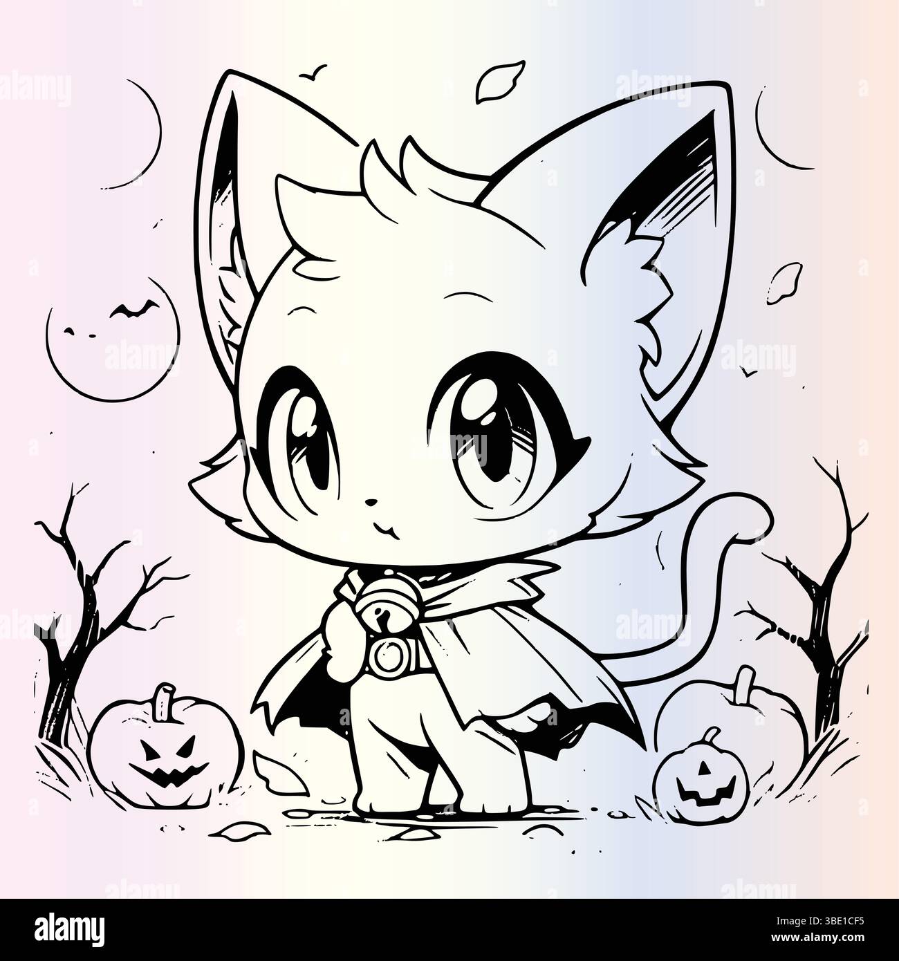 Creepy vampire coloring page vector hi-res stock photography and images ...