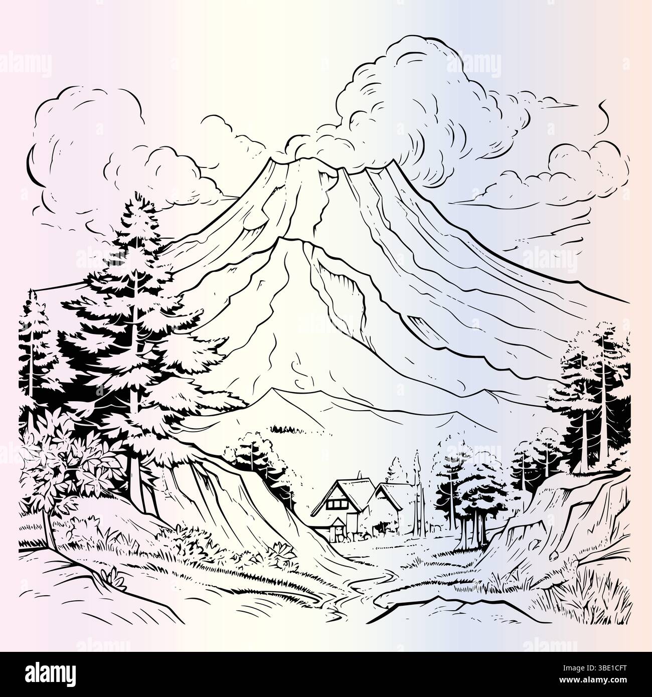 Lava flow coloring page Stock Vector Images - Alamy