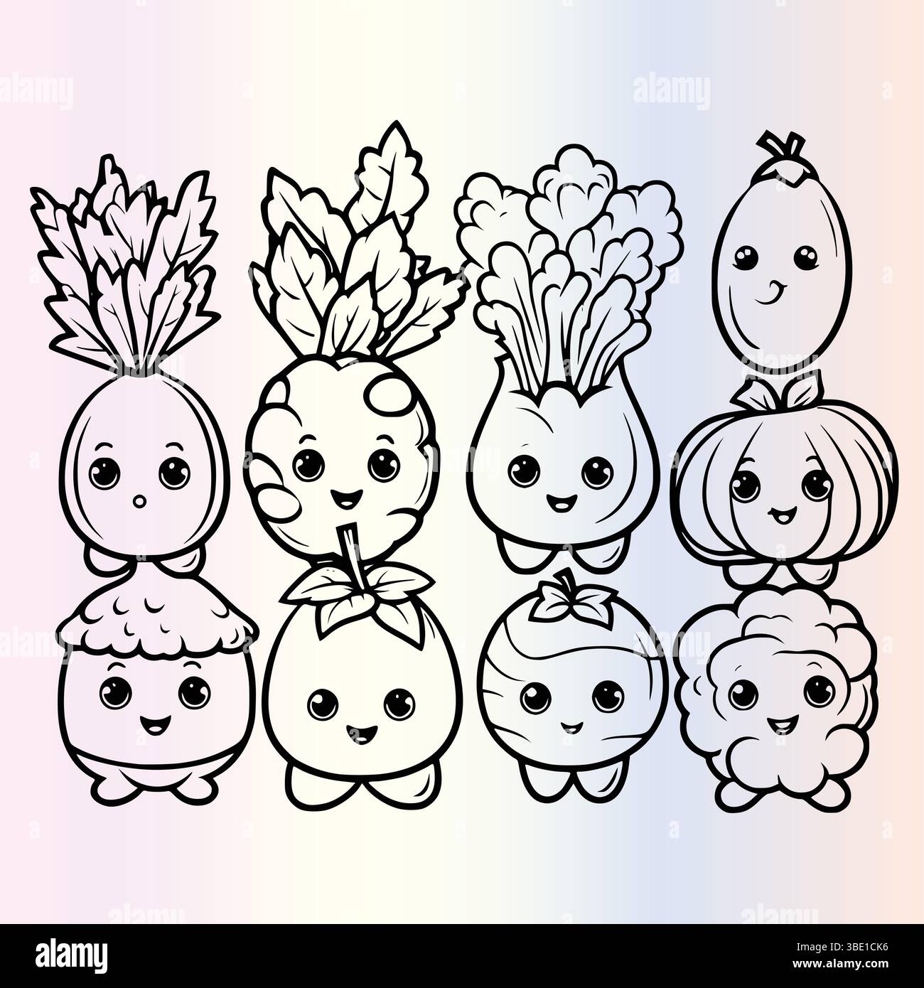 Vegetables Coloring Page for Kids Stock Vector Image & Art - Alamy