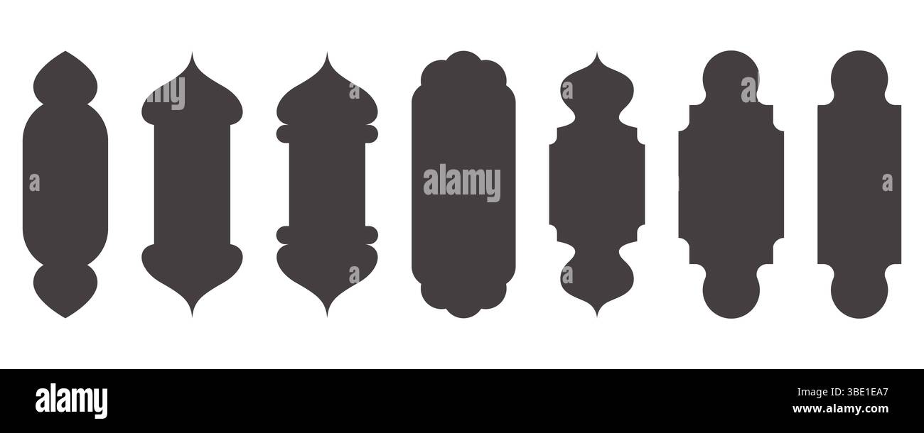 Islamic shapes Ramadan window frame design. Turkish and Indian vector ...